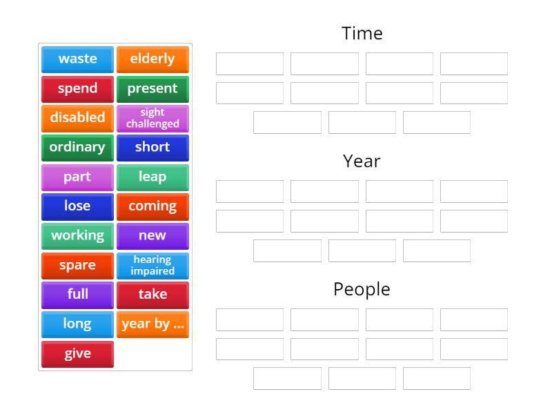 Common Collocations A - Group sort