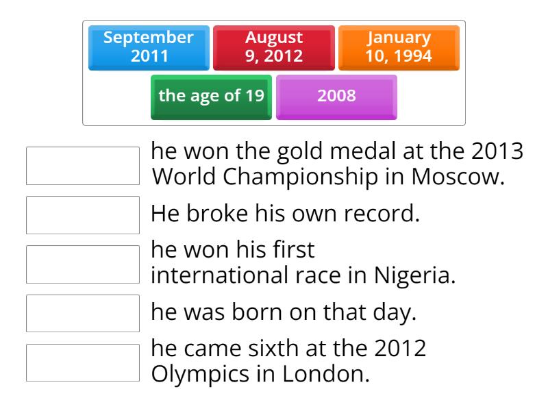 A teen athlete - Match up