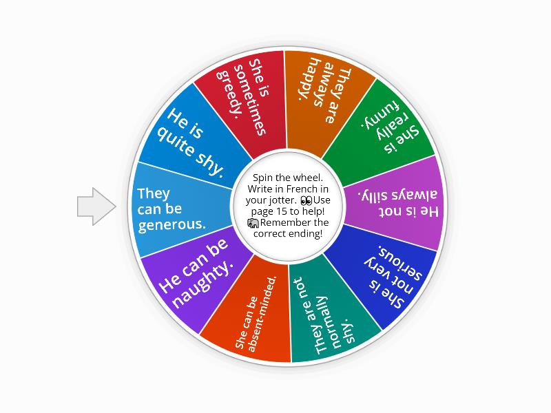 Sentence Maker - Spin the wheel