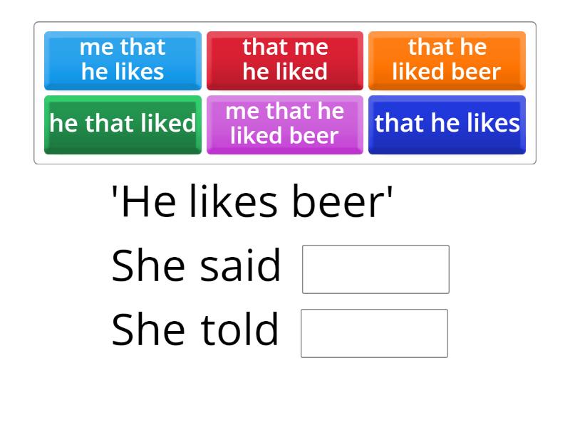 Reporting verbs - Complete the sentence