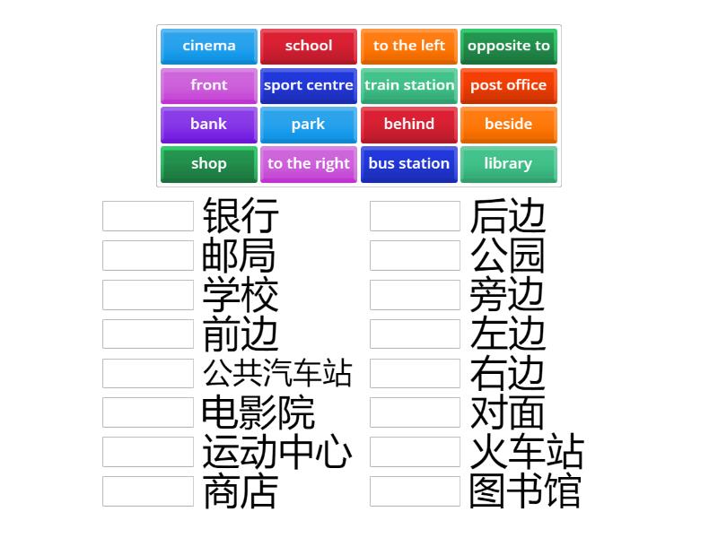year 9- hometown - place and relative location - Match up