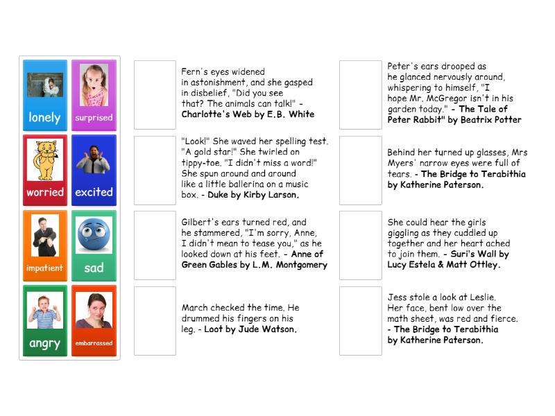 Show, Don't Tell - Match the description to the feeling - Match up