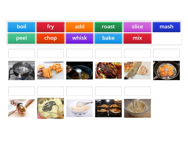 Cooking Verbs Matching - Match up