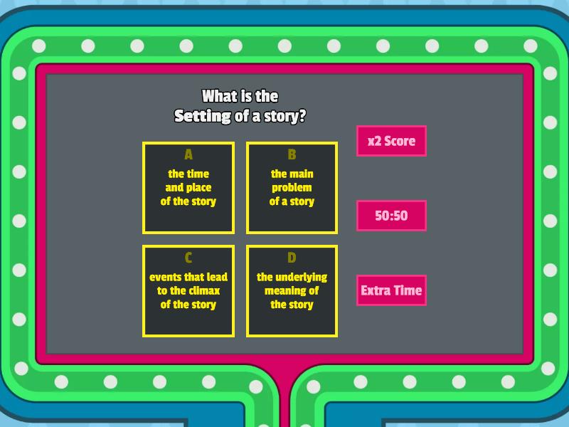 Elements of a Story Vocab - Gameshow quiz