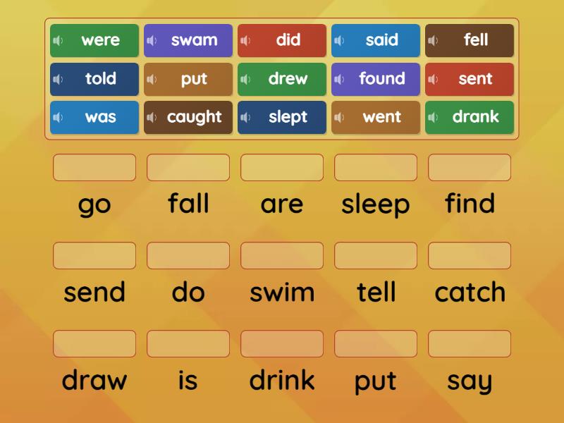 Movers Past Simple Irregular Verbs Match (2) - Match up
