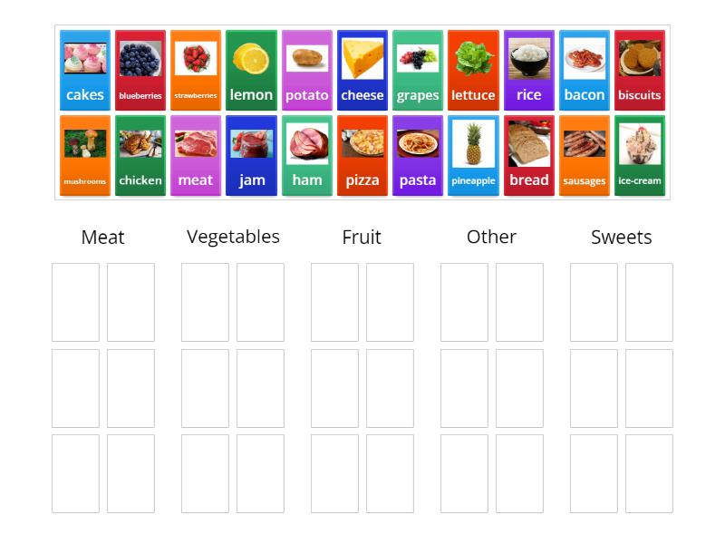 Brainy 4 unit 6 food groups - Group sort