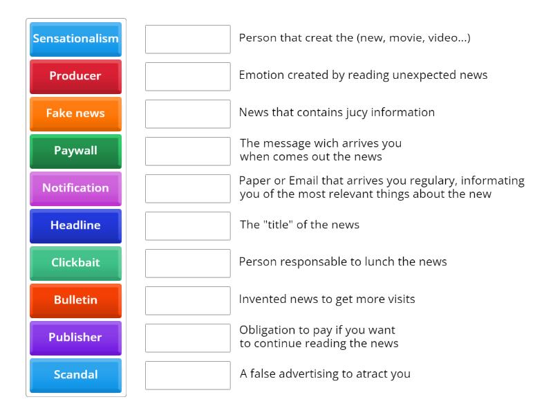 English Task - Match up