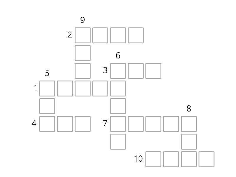 Numbers 1-10 - Crossword