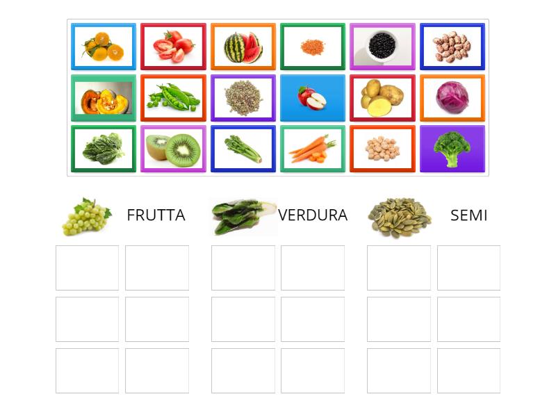FRUTTA O VERDURA o SEMI? - Group sort