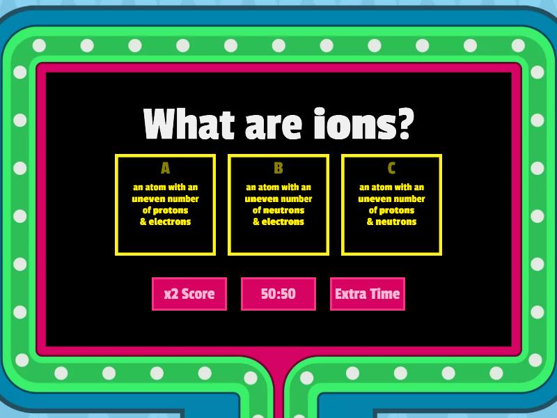 Cations & Anions - Gameshow quiz