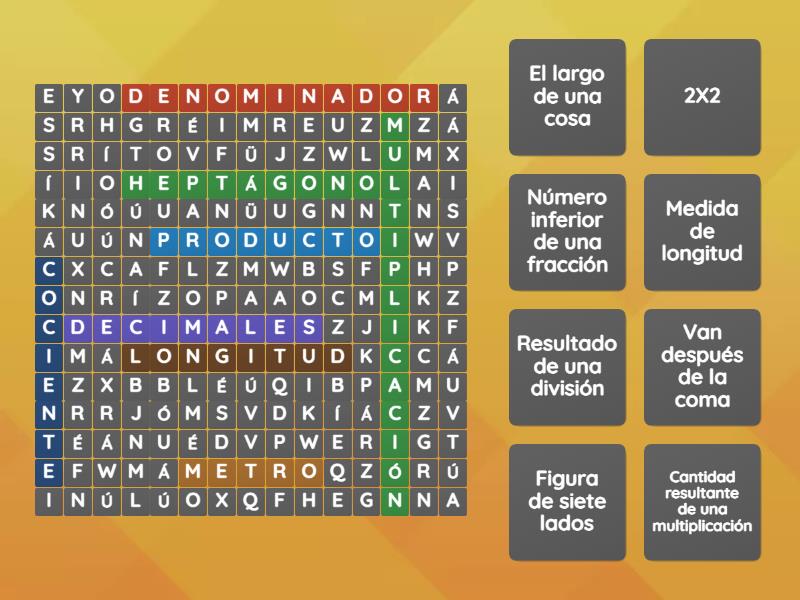 Sopa de Letras Matemática - Wordsearch