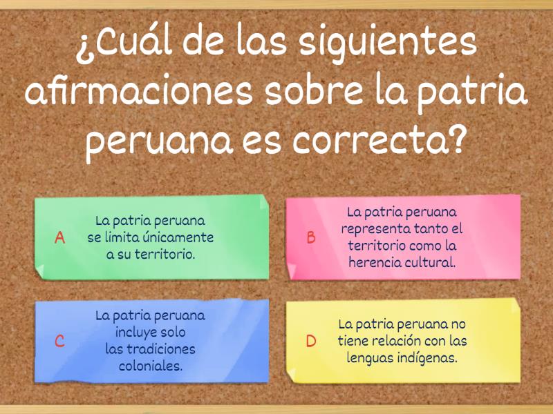 Patria- significado cultural - Cuestionario