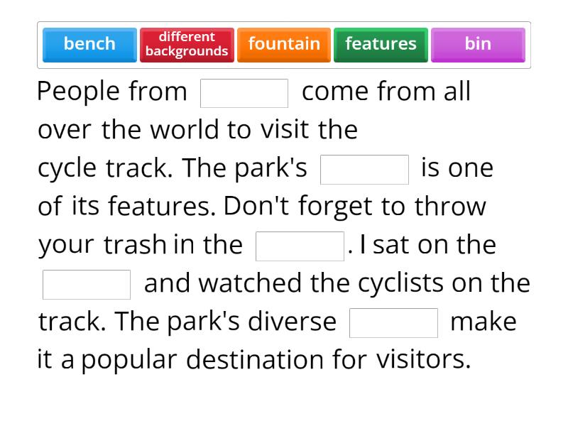 RM A2+ PARKS - Complete the sentence