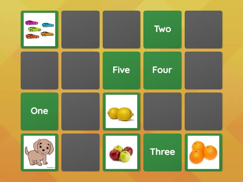 Memory game: Numbers - Matching pairs