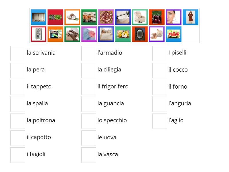 il lessico per Natalia - Match up