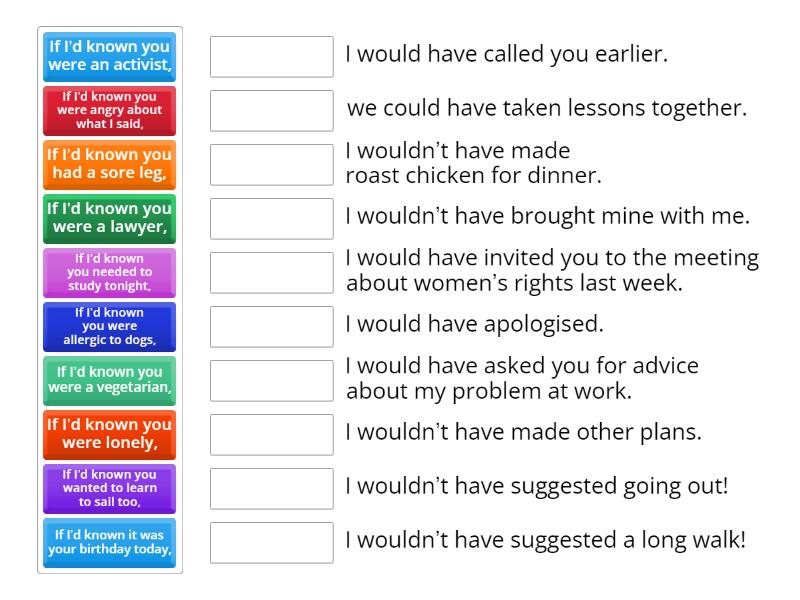 RM B1+ U10A Third conditional - Match up