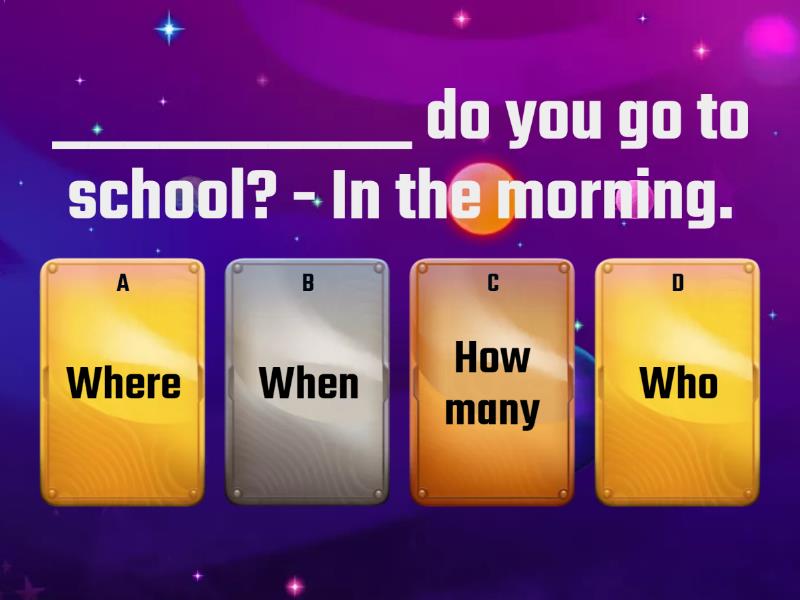 BEP2 - Unit 6 - Question words - Quiz