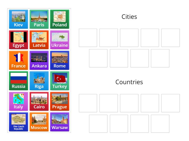 Cities and countries - Group sort