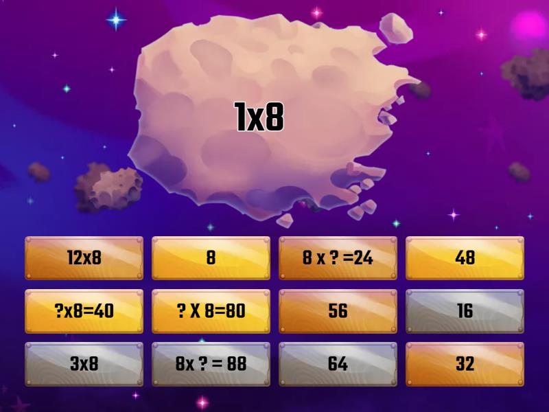 Quiz 8 x table - Find the match