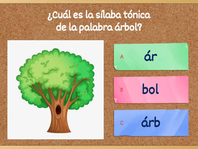 Sílaba tónica y división de palabras en sílabas - Quiz