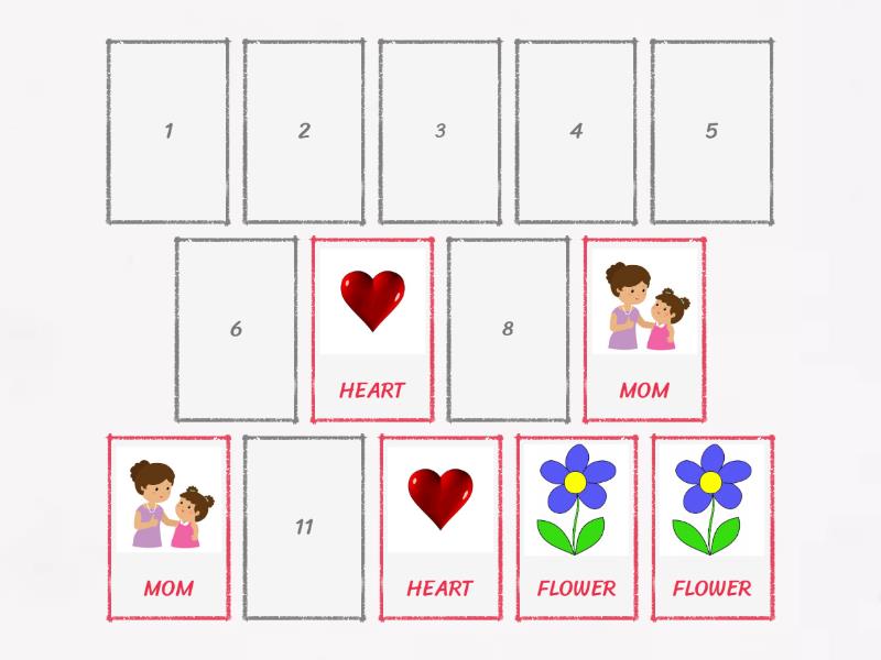 Mother's Day Memory Game - 1st Grade B - Matching pairs