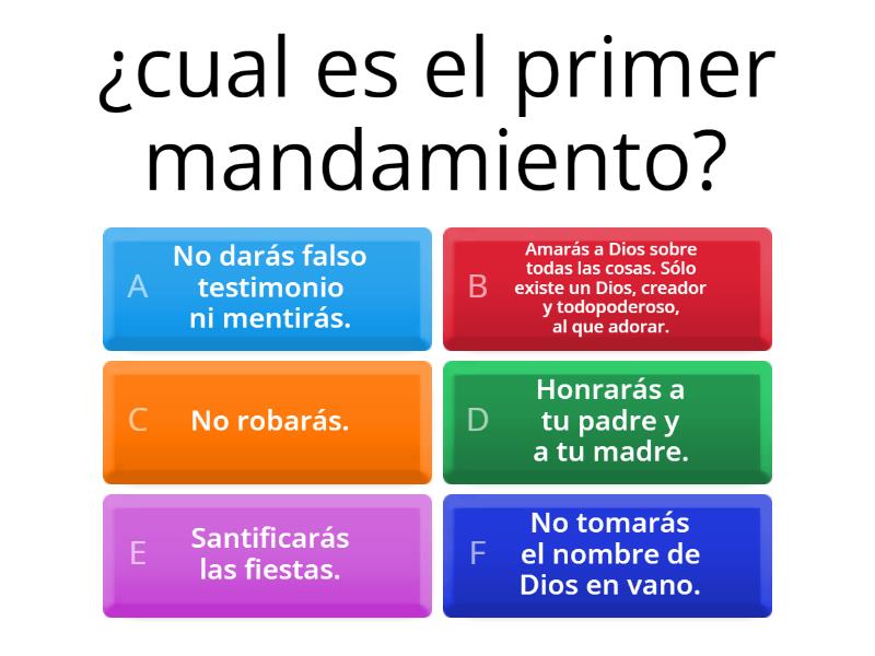 los 10 mandamientos - Quiz