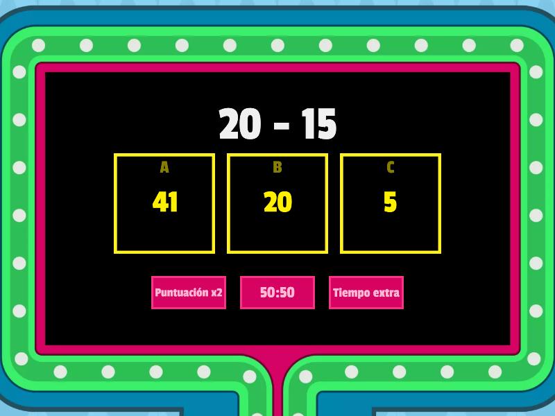 JUEGO DE RESTAS - Gameshow quiz