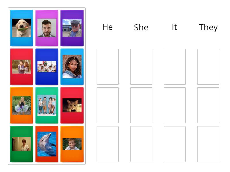 He She It They. Pronouns - Group sort