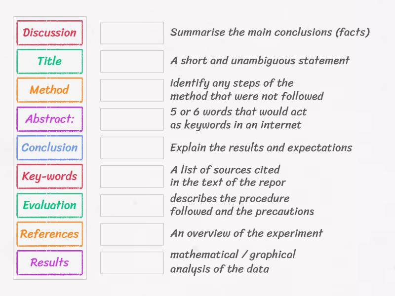 Match the definitions - Match up