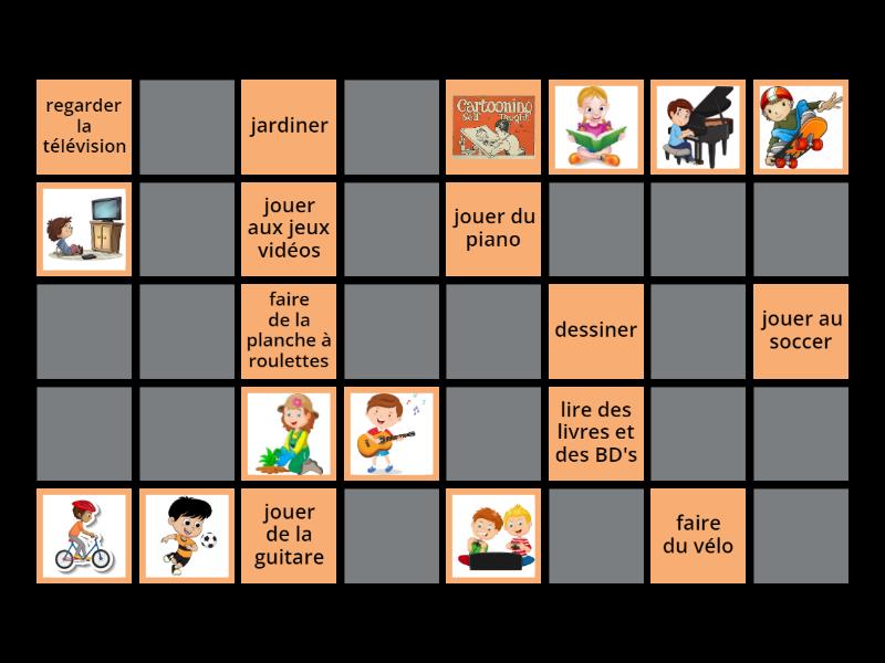 Vocabulaire: Les passe-temps et les loisirs - Matching pairs