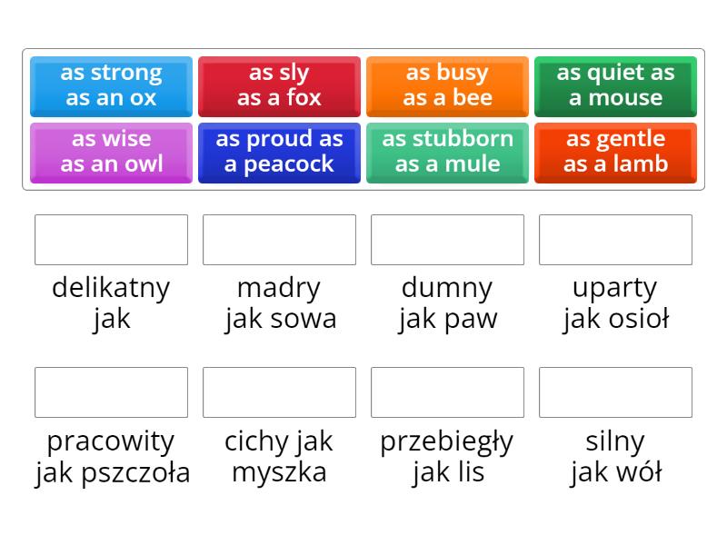 Animal idioms - Match up