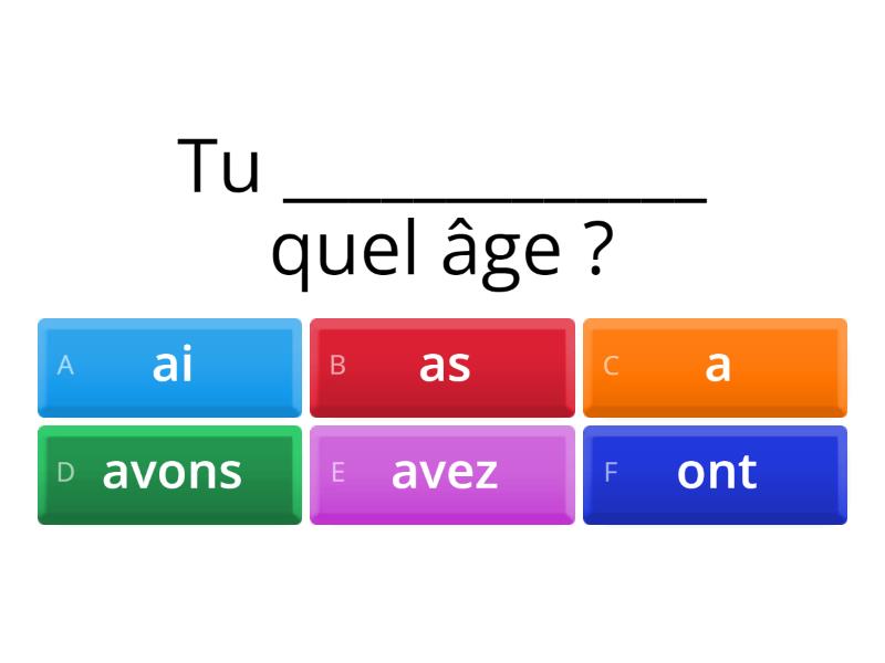 avoir / être - Quiz