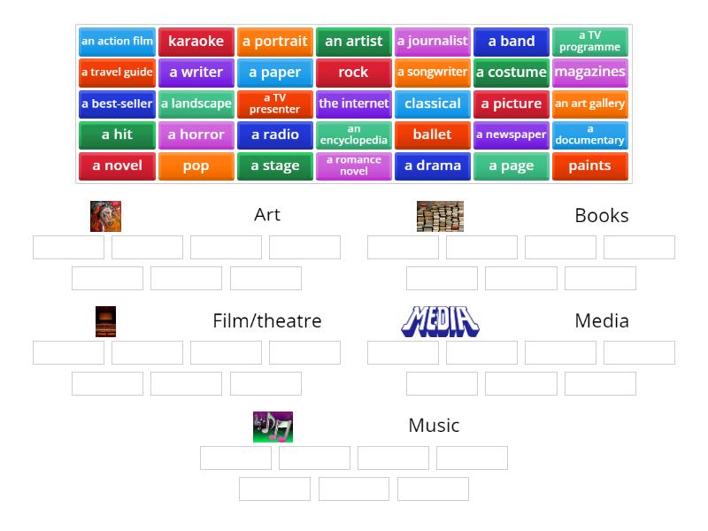 Focus 2 Unit 3.1 the Arts - Group sort