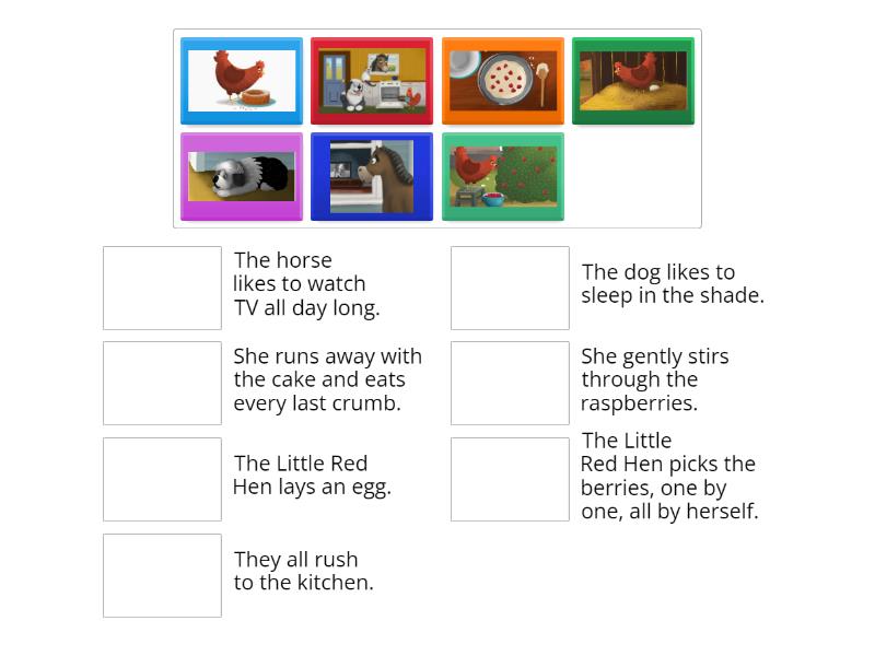 The Little Red Hen Sentence Matching - Match up