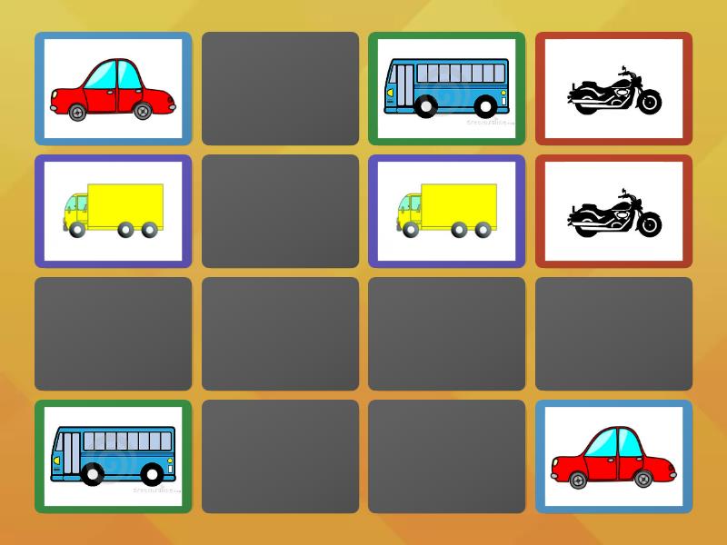 MEMORY GAME - TRANSPORTATION - Matching pairs
