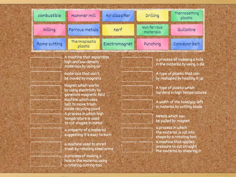 Mechanical vocabulary - Match up