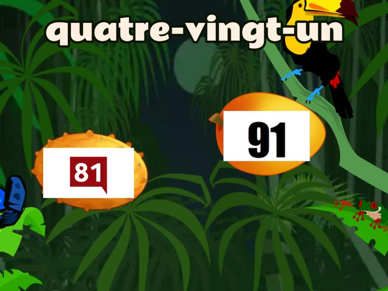 Les nombres 60-100 - Flying fruit