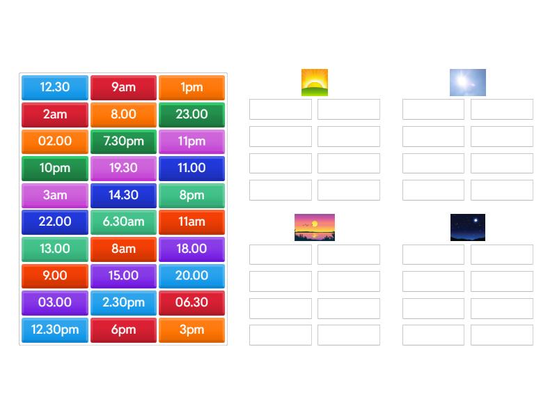 36. Sorting times and times of day - Group sort
