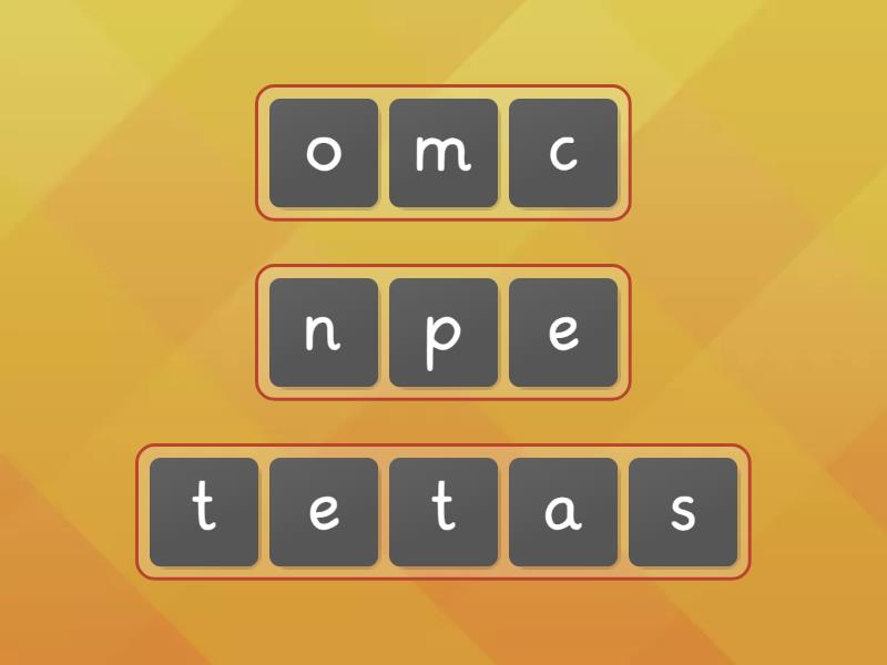 Silent-e and closed syllable unjumble - Anagram