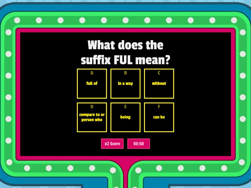 G3 - Suffix Game - Gameshow quiz