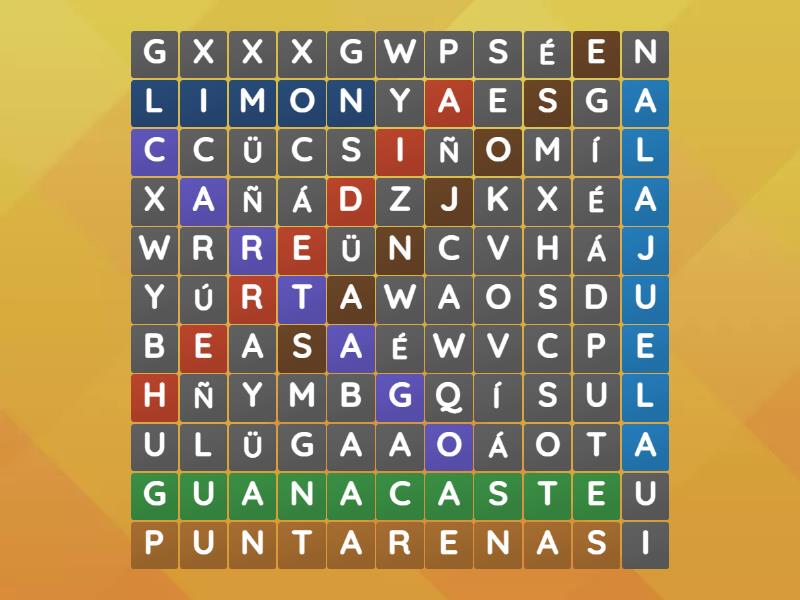 PROVINCIAS DE CR - Sopa de letras