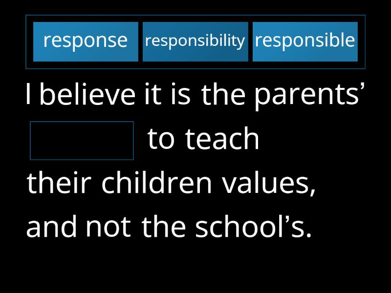 Values and Ideals - Word Select - Complete the sentence