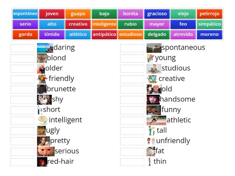 Adjectives to describe people (adjetivos para describir a personas ...