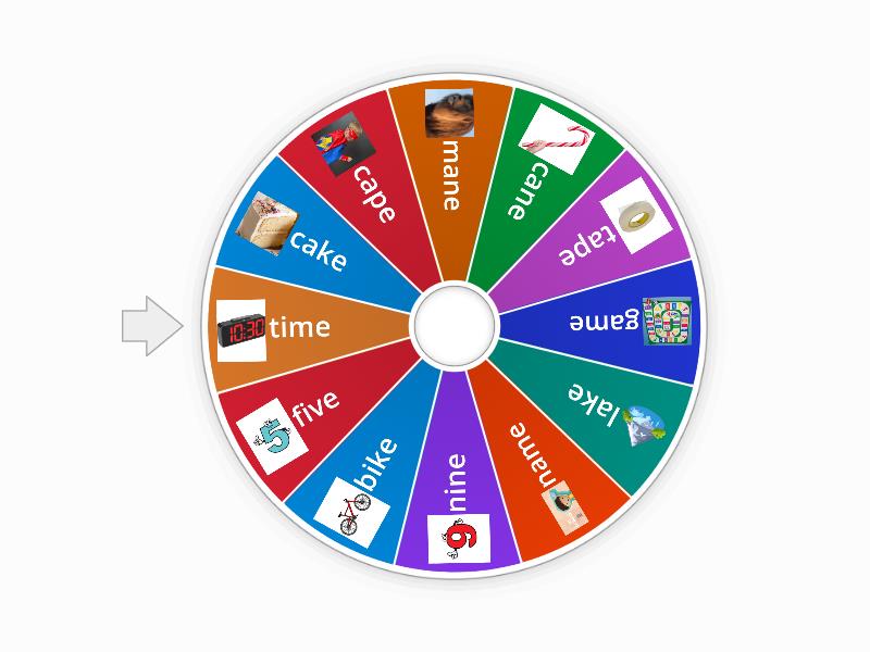 Long a words-KINDER - Spin the wheel