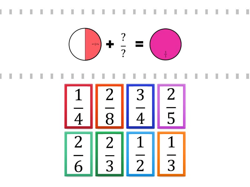Fractions: Make One Whole - Find the match