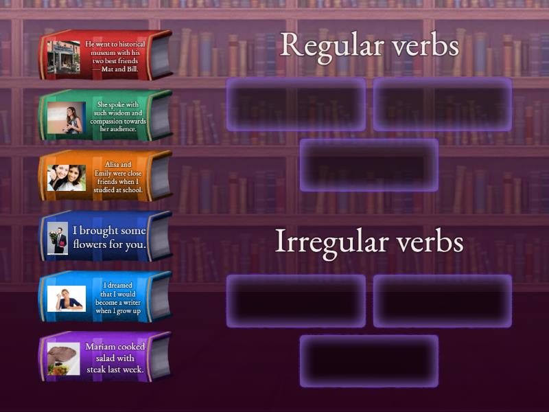 past simple revision • irregular vs regular verbs - Classificação em grupos