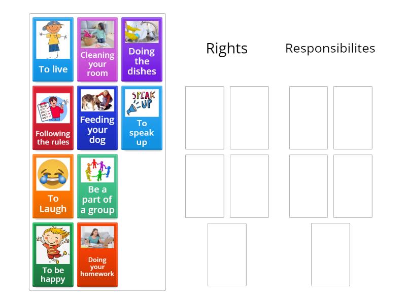 Right and Responsibilities - Group sort