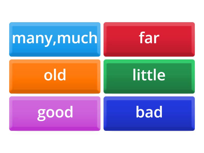Degree of comparison (exceptions) - Flip tiles