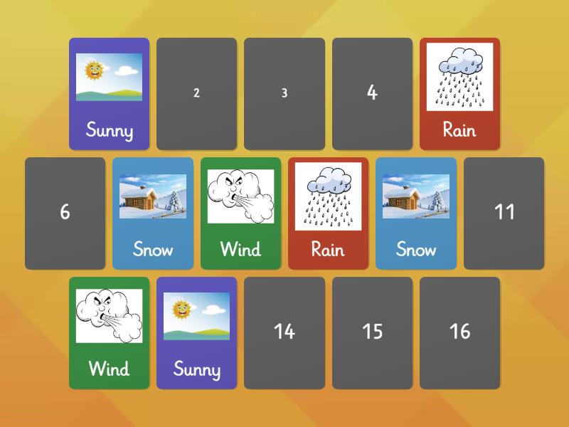 Weather and Climate Memory Game - Matching pairs