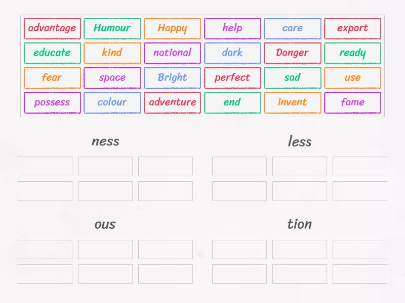 SUFFIXES - Group sort